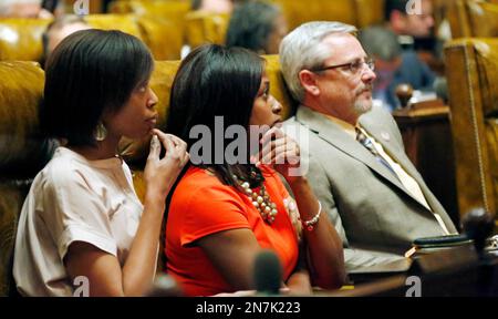 Rep. Angela Cockerham, I-Magnolia, listens to discussion during a ...