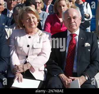 Former Australian Prime Minister John Howard arrives with his wife ...