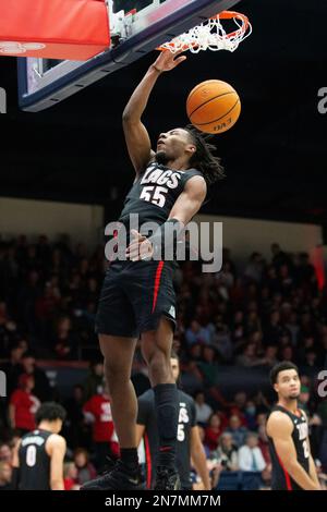 Gonzaga guard Dominick Harris (55) stands on the court during the ...