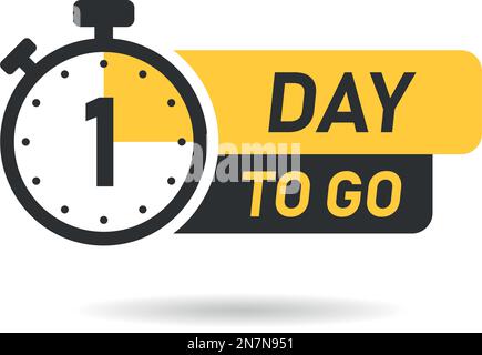 1 day left icon in flat style. Offer countdown date number vector ...