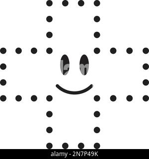 Dotted cross shape for tracing lines for preschool and kindergarten ...
