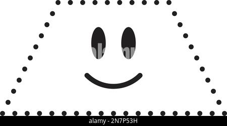 Dotted trapezium shape for tracing lines for preschool and kindergarten ...