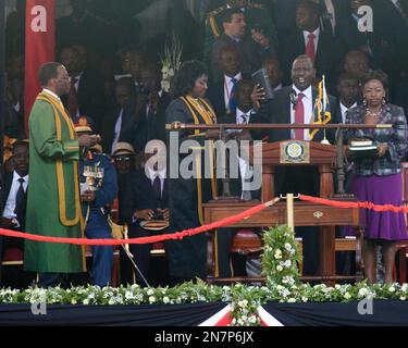 President William Ruto and his wife first lady Rachel Ruto poses for a photo during the swearing ...