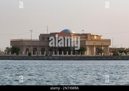 Saddam Hussein's old palace, Arvand Rood, Schatt Al-Arab, Basra, Iraq ...