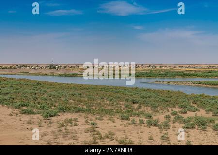 Overlook over the Tigris river from the Unesco site the old Assyrian ...