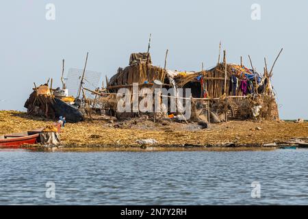 Reed house of Marsh Arabs, Mesopotamian Marshes, Ahwar of southern Iraq ...