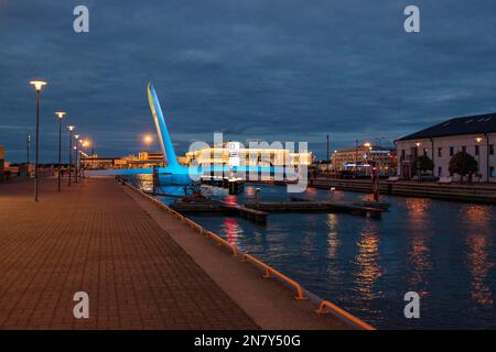 New movable pedestrian bridge over the Admiral Basin, connecting ferry ...