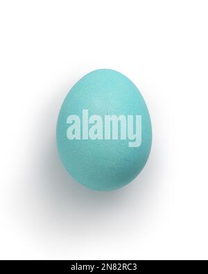 azure blue easter egg isolated on white background, with shadow Stock ...