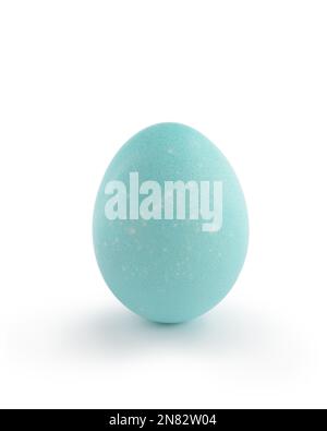 azure blue easter egg isolated on white background, with shadow Stock ...