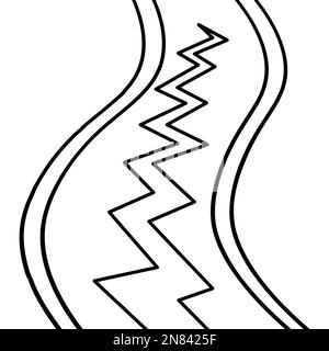 Broken asphalt, a damaged road vector illustration design. Hole on a ...