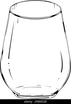 Glass of highball black line icon. Dishware. Pictogram for web page ...
