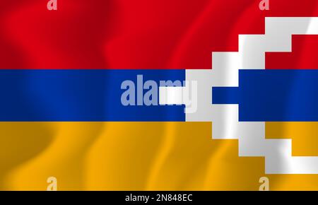 Artsakh Waved Flag Illustration Vector Stock Vector Image & Art - Alamy