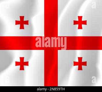 Georgia flag, vector illustration on a white background Stock Vector ...