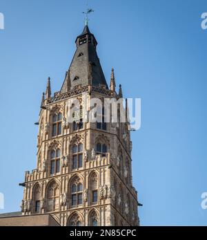 Cologne Old City Hall Clock Tower Cologne behind of hotel, Köln ...