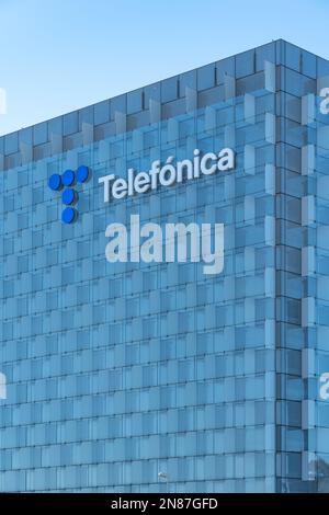 Madrid, Spain, February 4, 2023: Complex of buildings and skyscrapers ...