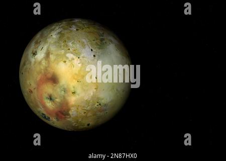 Digitally generated photograph of the Io, the moon of Jupiter Stock ...