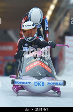 Germany's Sandra Kiriasis and Berit Wiacker race to a third-place ...