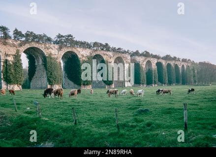 AERIAL VIEW OF THE CHATEAU DE MAINTENON THE AQUEDUCT AND THE GOLF ...