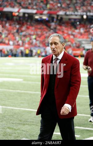 Atlanta Falcons team owner Arthur Blank leaves the field before the ...