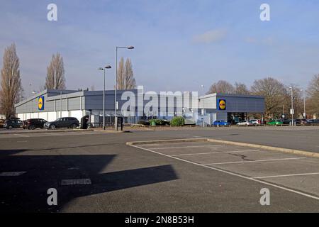 Lidl Store and car park, Leckwith, Cardiff. Taken February 2023. winter ...