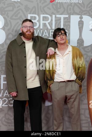 Conor Larkman and Sean Finnigan of LF System attending the Brit Awards ...