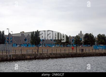 Interesting architecture of the BBC Studios at Roath Basin, Cardiff Bay ...