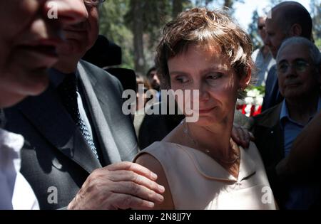 Carolina Toha, mayor-elect of Santiago, attends the reburial of her ...