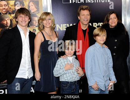 Jon Bon Jovi and his family, wife Dorothea, sons Jesse, Jacob, and ...