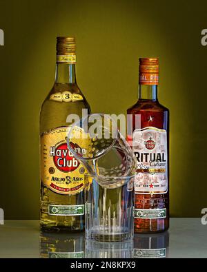 Havana Club Rum and Havana Club Ritual Cubano aromatic Cuban rum in a ...
