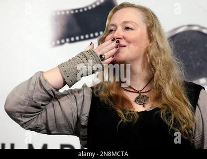 Actress Julia Aug poses during a photocall presenting her movie ...
