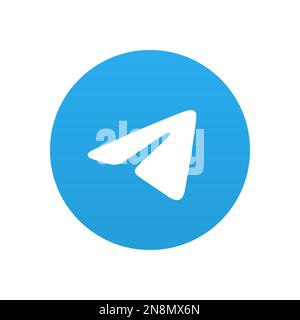 Telegram instant messaging app icon. Black silhouete square with ...