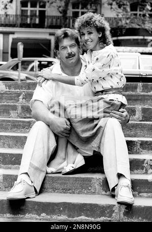 Mary Decker and her husband Richard Slaney at the world premiere of the ...