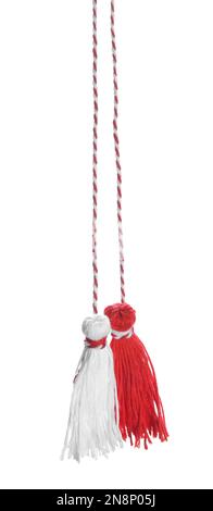 Traditional martisor on white background. Beginning of spring ...