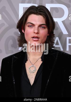 EDITORIAL USE ONLY - Damian Hurley at the 2023 Brit Awards, on February ...