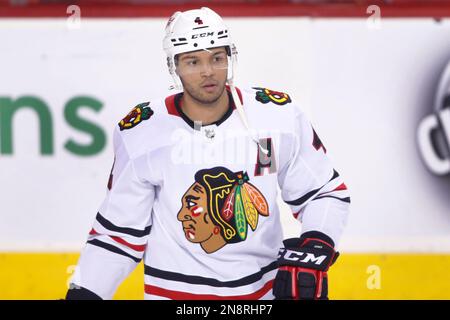NHL profile photo on Chicago Blackhawks player Seth Jones at a game ...
