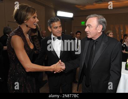 From left, Stacy Keibler, George Clooney, Neil Diamond, and Katie ...