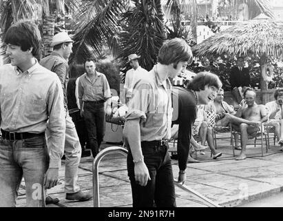 The Beatles, working on a movie in Nassau, Bahamas, went swimming in a ...