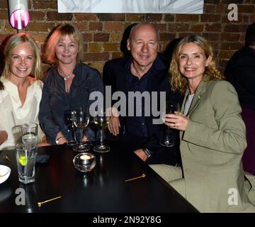 Kitty Aldridge, Mark Knopfler poses at Sir Salman Rushdie Book Launch ...