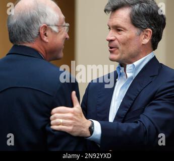 Billionaire hedge fund manager Louis Bacon uses a map to show his ranch ...