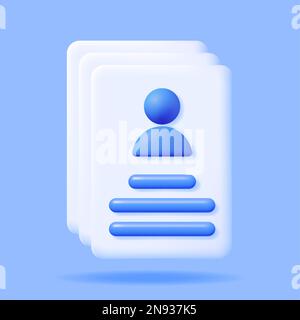 3D Job Application Stack Isolated. Render CV Papers Resume. Job ...