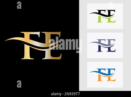 Initial Monogram Letter FE Logo Design Vector Template. FE Letter Logo ...