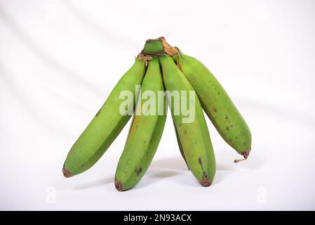 Bananas "matoke" on an isolated background. They are ready to be eaten ...
