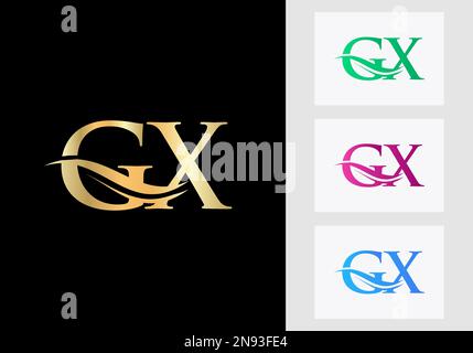 Premium letter GX logo with an elegant corporate identity template ...