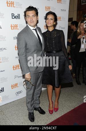 Director Joe Wright and wife Anoushka Shankar attend the premiere of ...