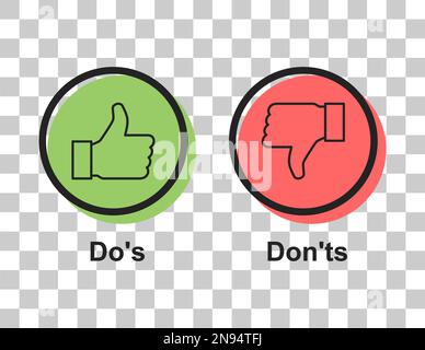 Set of check do dos mark, correct wrong sign, vector illustration ...