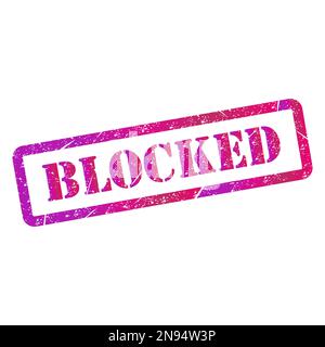 Blocked stamp symbol, label sticker sign button, text banner vector ...