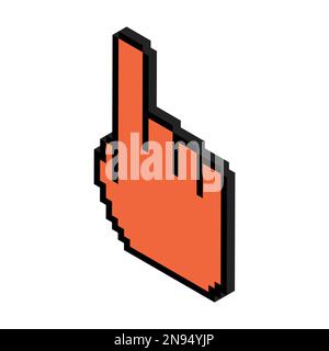 Mouse cursor isometric pixel icon, web click symbol, computer pointer vector illustration Stock ...
