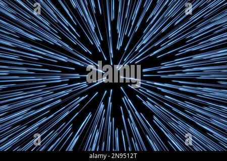 Hyper speed particles tunnel. 3D illustration Stock Photo - Alamy