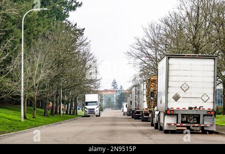 General logistic transportation different long haulers big rigs semi ...