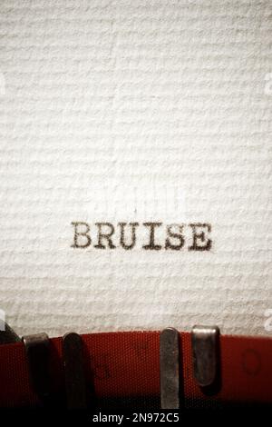 Bruise word written with a typewriter Stock Photo - Alamy